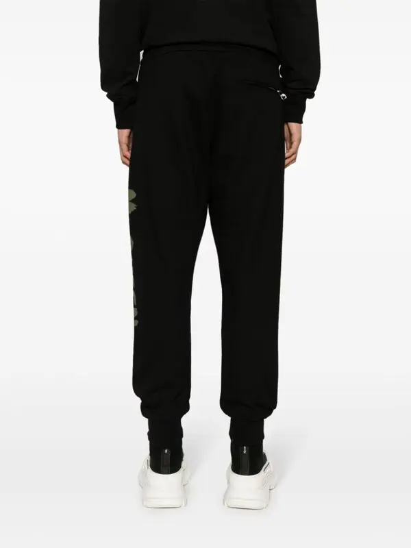Alexander McQueen Graffiti Cotton Track Pants - Black