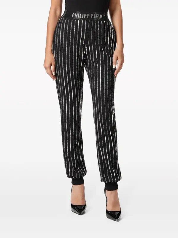 Philipp Plein Logo-print Strap Crystal-embellished Track Pants