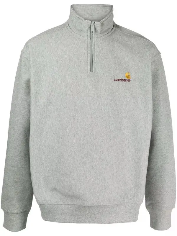 Carhartt Work In Progress American Script Half-zip Sweatshirt - Grey