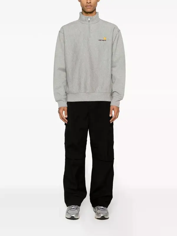 Carhartt Work In Progress American Script Half-zip Sweatshirt - Grey