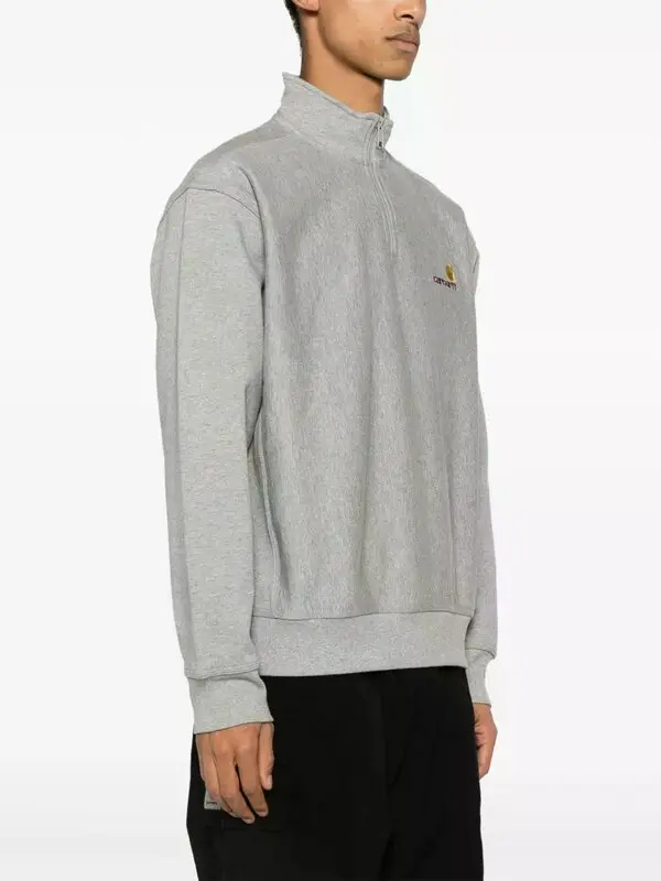 Carhartt Work In Progress American Script Half-zip Sweatshirt - Grey