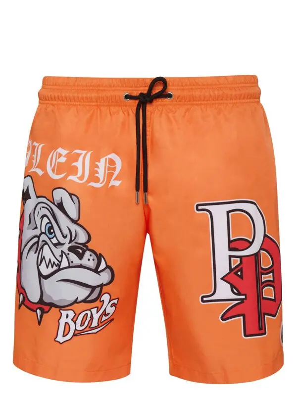 Philipp Plein Logo-print Swim Shorts - Orange