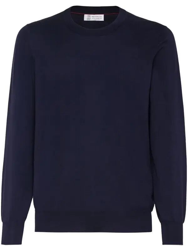 Brunello Cucinelli Crew-neck Cotton Jumper - Blue