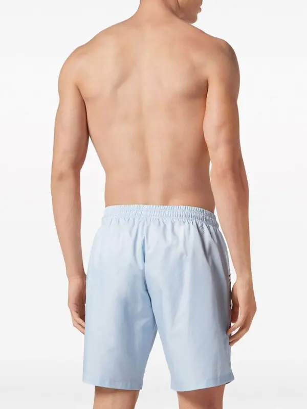 Philipp Plein Bulldogs-print Swim Shorts - Blue