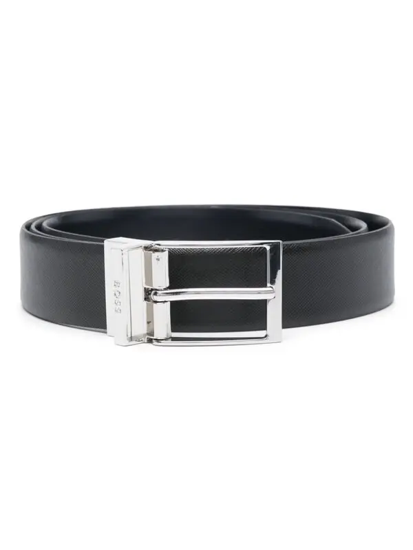 BOSS Engraved-buckle Belt - Black