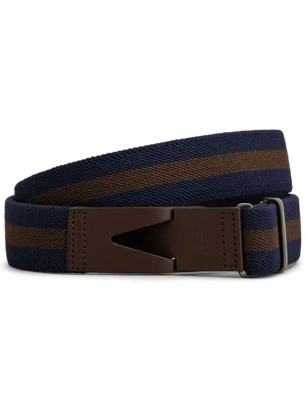 TOD'S Striped Snap-buckle Belt - Blue