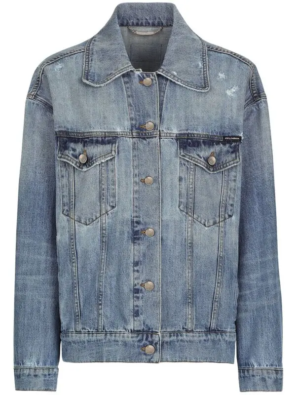 Dolce & Gabbana Logo-patch Denim Jacket - Blue
