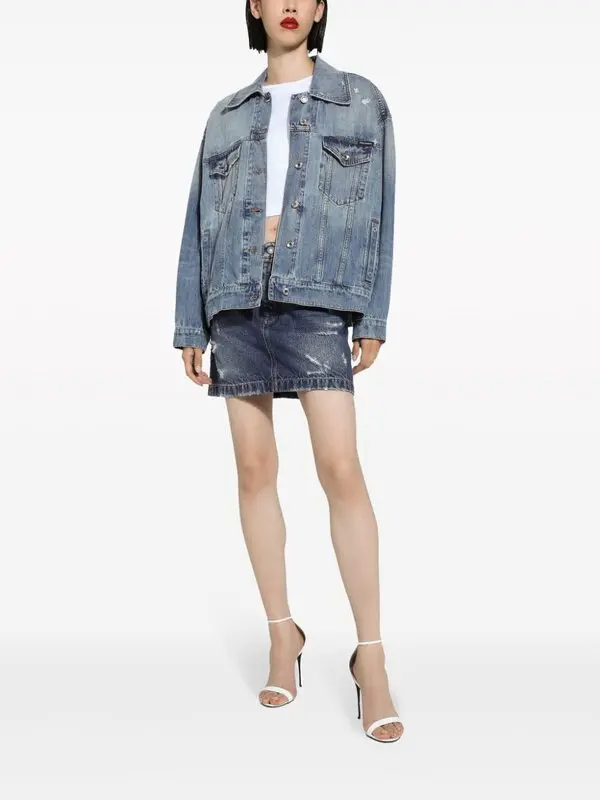 Dolce & Gabbana Logo-patch Denim Jacket - Blue