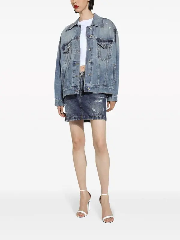 Dolce & Gabbana Logo-patch Denim Jacket - Blue