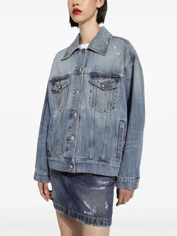 Dolce & Gabbana Logo-patch Denim Jacket - Blue
