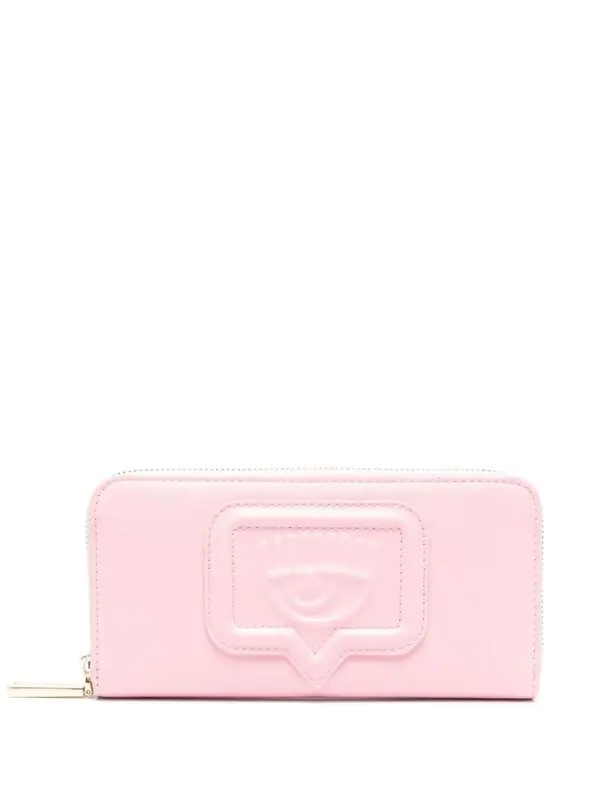 CHIARA FERRAGNI Eyelike-motif Logo-appliqué Wallet - Pink
