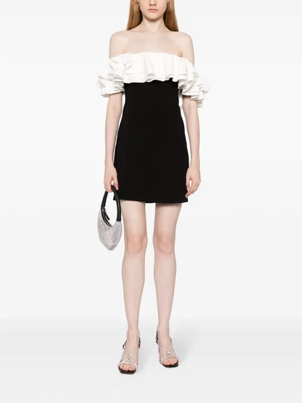 Staud Kiara Ruffled Minidress - Black