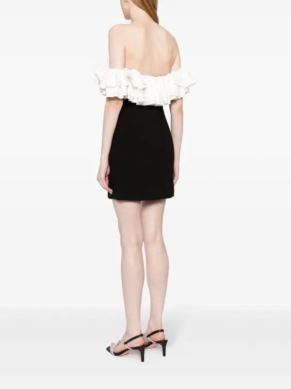Staud Kiara Ruffled Minidress - Black