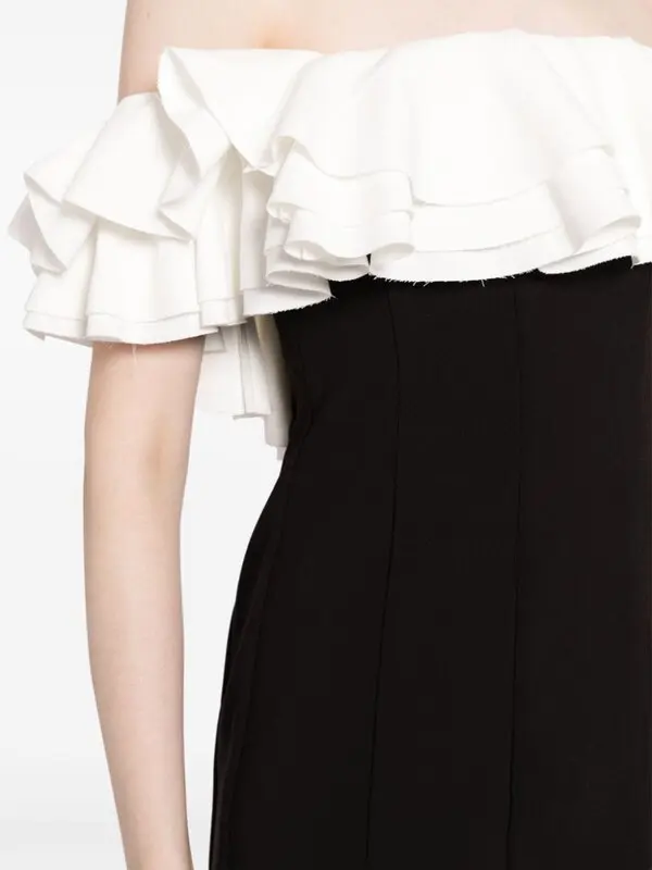 Staud Kiara Ruffled Minidress - Black