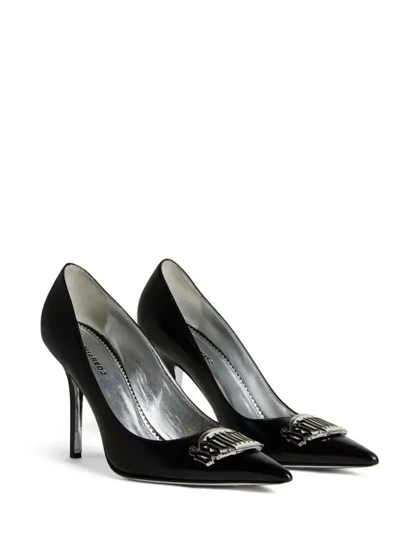 Dsquared2 100mm Logo-plaque Leather Pumps - Black