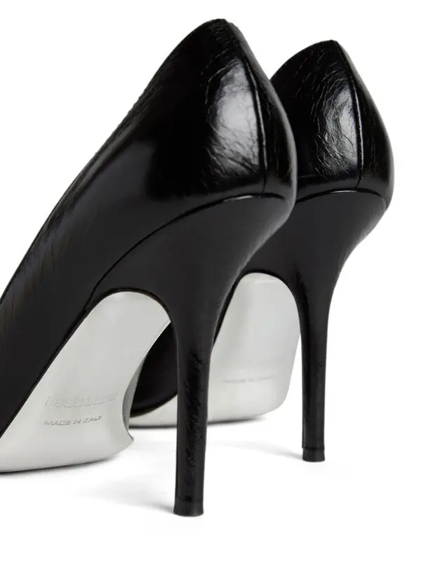 Dsquared2 100mm Logo-plaque Leather Pumps - Black