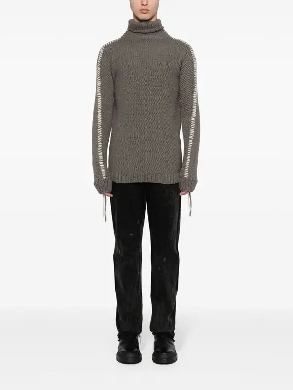 Boris Bidjan Saberi Whipstitch-detail Merino Jumper