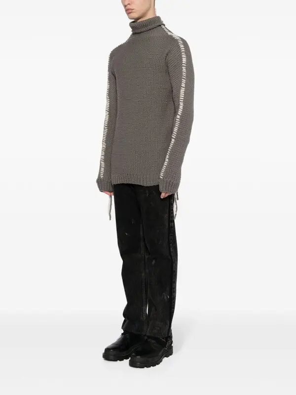 Boris Bidjan Saberi Whipstitch-detail Merino Jumper