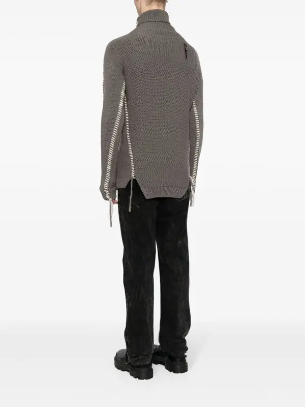 Boris Bidjan Saberi Whipstitch-detail Merino Jumper