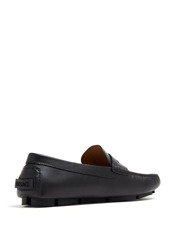 Versace Medusa Plaque Leather Loafers