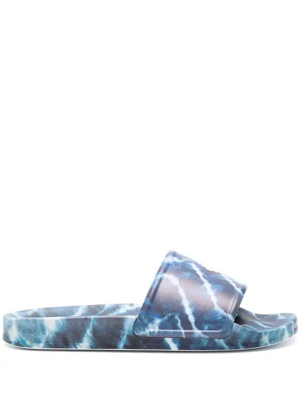 COUNTY OF MILAN Marcelo Burlon Aop Soundwaves Slides - Blue