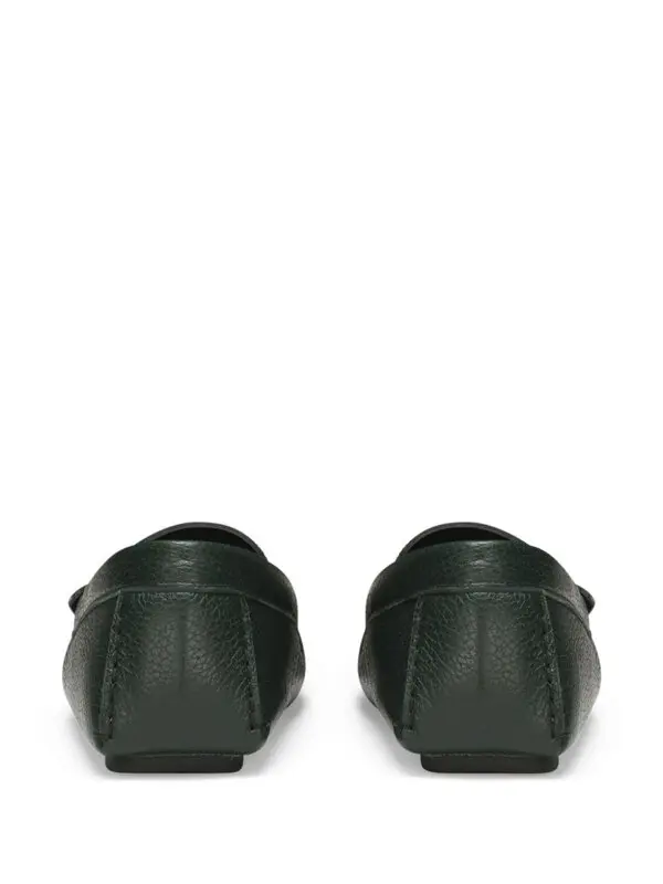 Dolce & Gabbana Logo-plaque Leather Loafers - Green