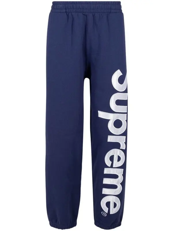Supreme Satin Appliqué Track Pants - Blue