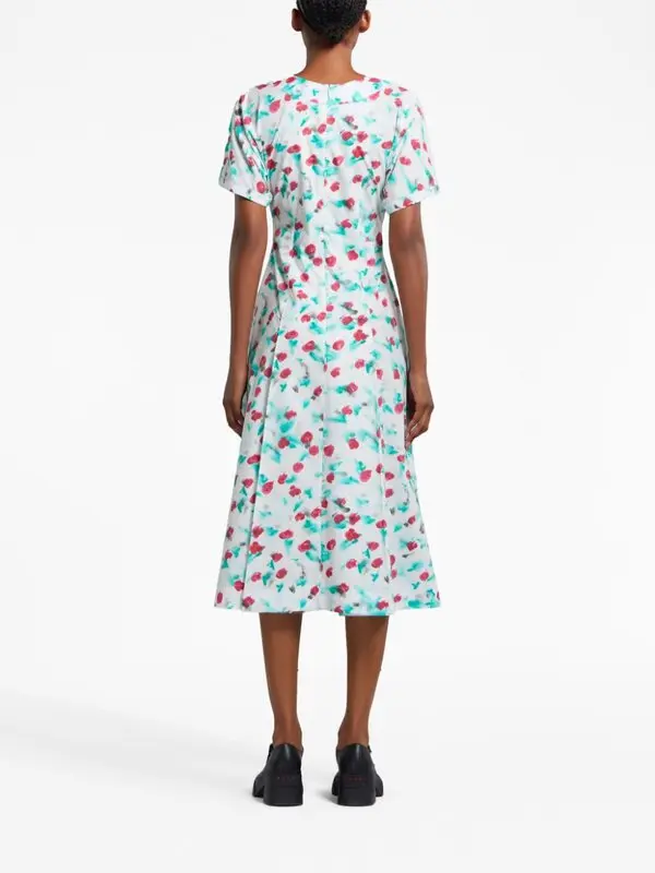 Marni Painterly-print Cotton Midi Dress