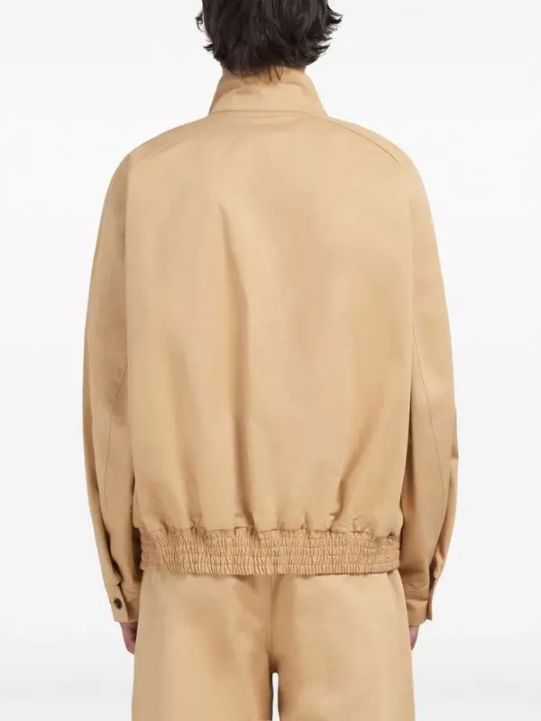 Marni Logo-patch Cotton Bomber Jacket - Yellow
