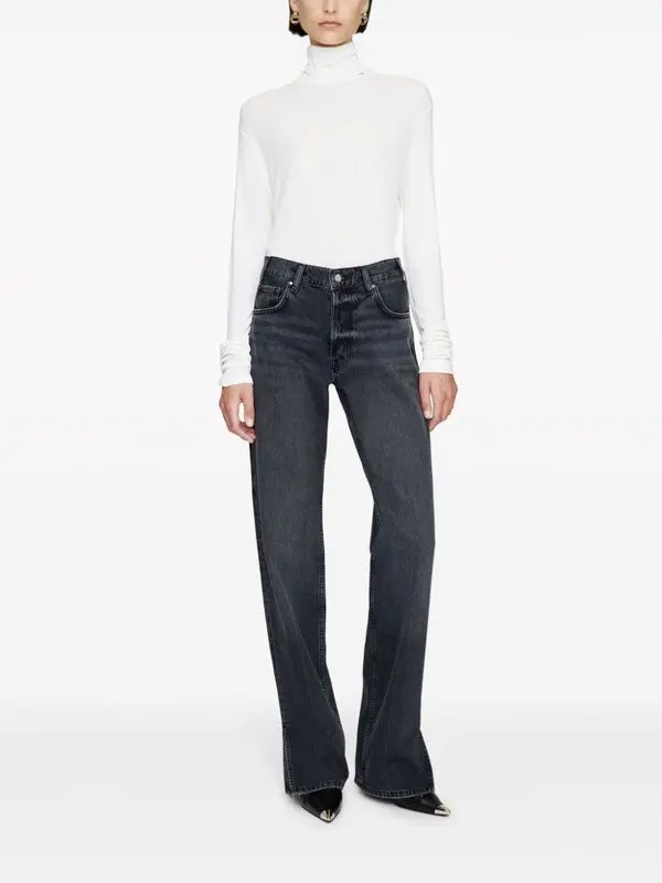 ANINE BING Roy Mid-rise Boyfriend Jeans - Black