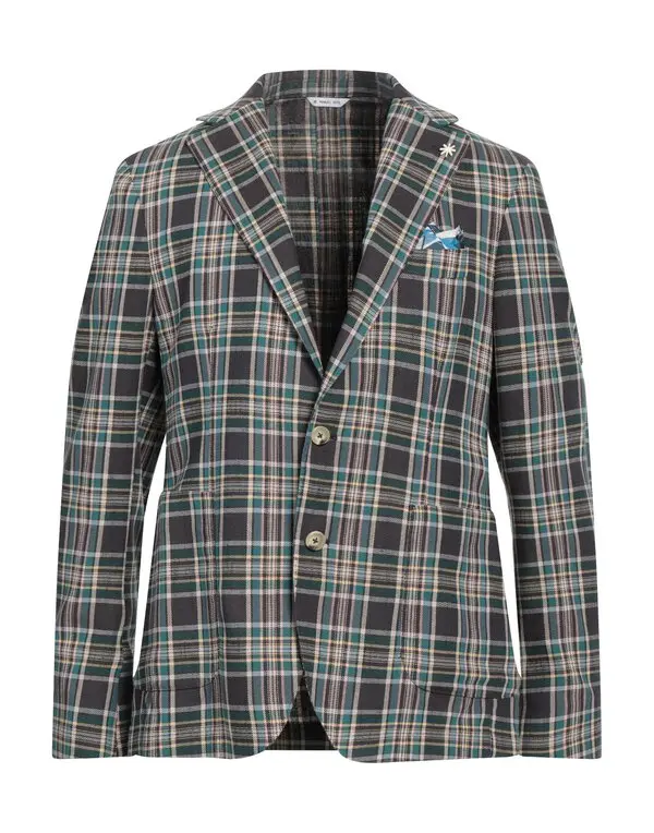 MANUEL RITZ Tartan Blazer - Blue
