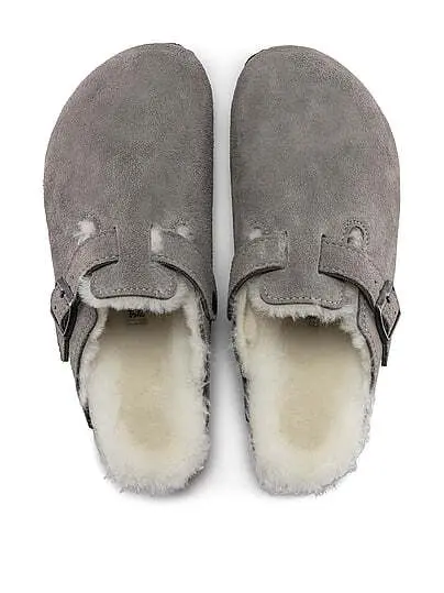 Pink Birkenstock Boston Shearling Clogs - Beige
