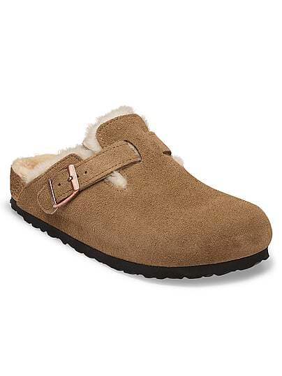 Pink Birkenstock Boston Shearling Clogs - Brown