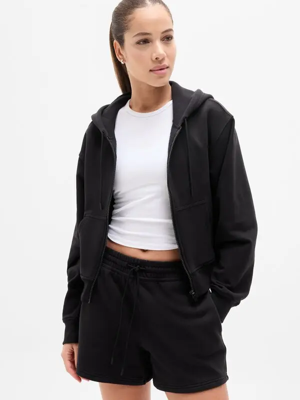 Athleta Forever Fleece Full Zip Sweatshirt - Black