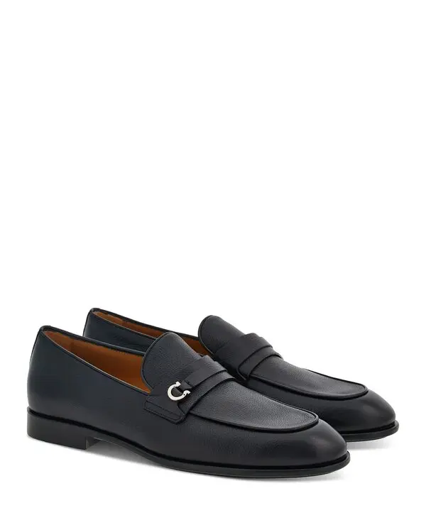 FERRAGAMO Leather Loafers - Black