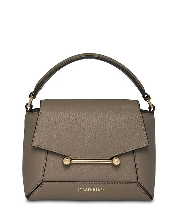 Strathberry Mosaic Nano Leather Top Handle Bag - Taupe