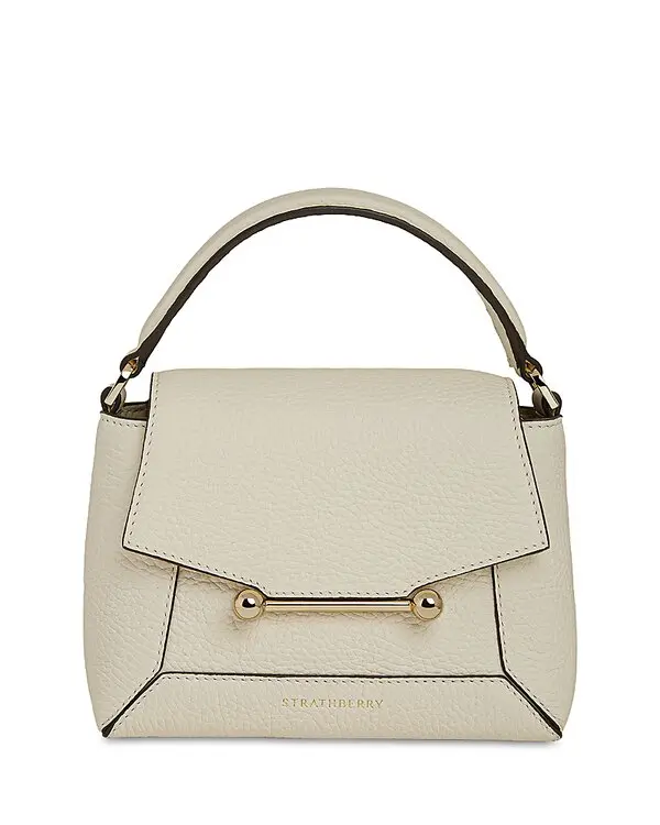 Strathberry Mosaic Nano Leather Top Handle Bag - Vanilla