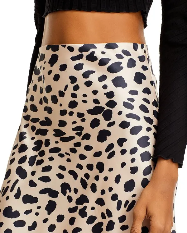 Aqua Midi Slip Skirt - Animal