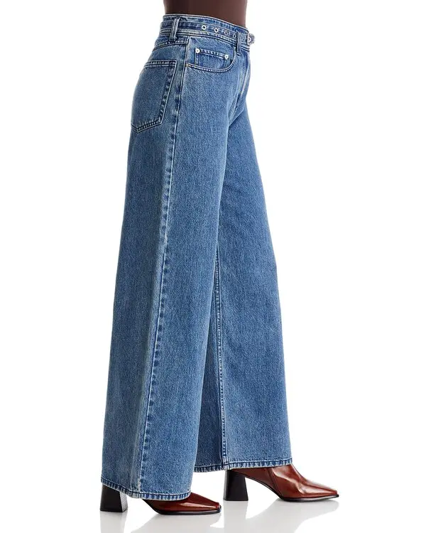 3.1 Phillip Lim High-rise Wide-leg Belted Jeans - Blue