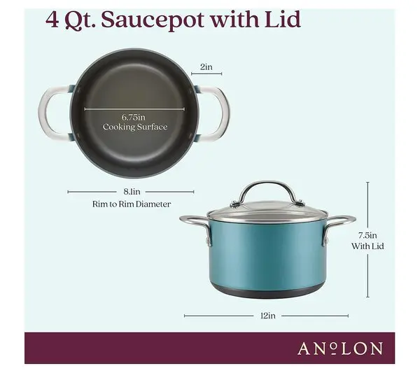 ANOLON Achieve Nonstick 4-quart Covered Saucepo