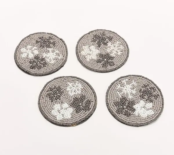 TEMP-TATIONS Seasonal Set Of Beaded Coasters - One-color