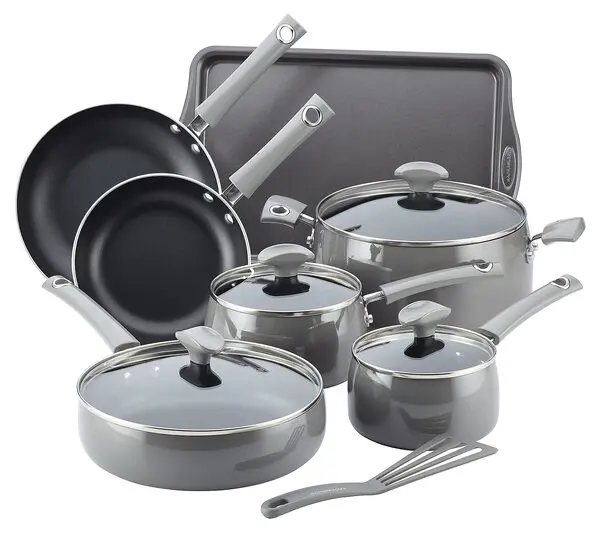 RACHAEL RAY Cityscapes Nonstick Cookware Set, G Ray, 12pc - One-color
