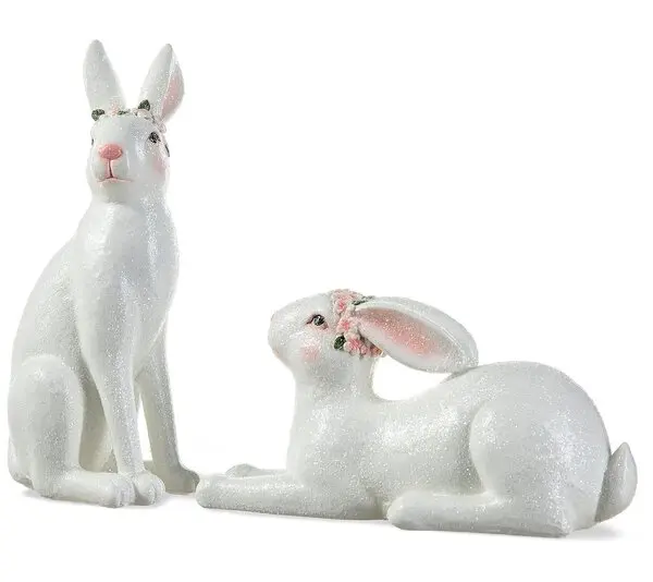 GLITZHOME S/ 10' Resin Easter Bunny Shelf Or Table Toppers - One-color