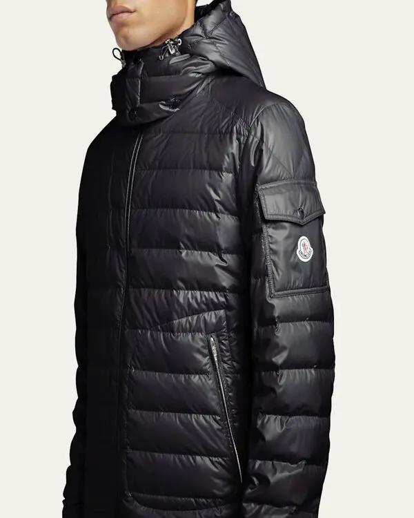 Moncler Lauros Quilted Hooded Down Jacket - Black