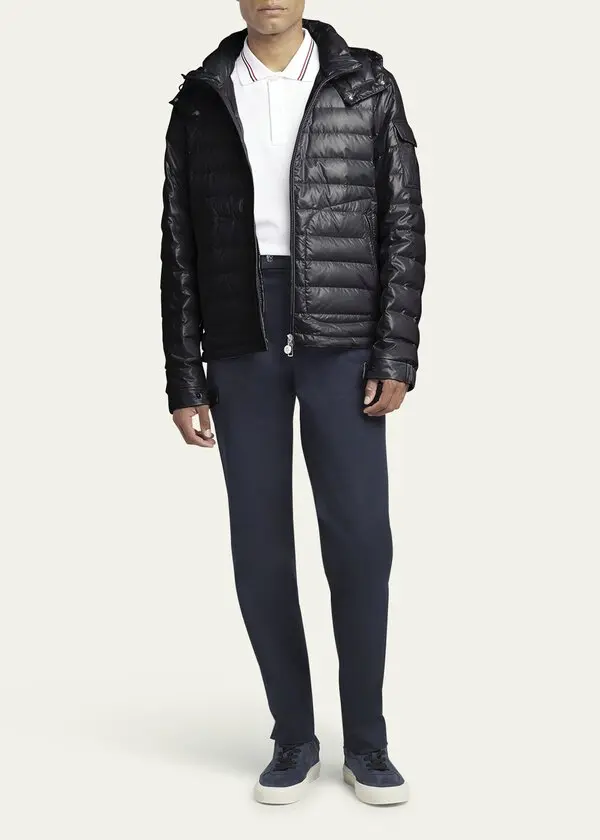 Moncler Lauros Quilted Hooded Down Jacket - Black