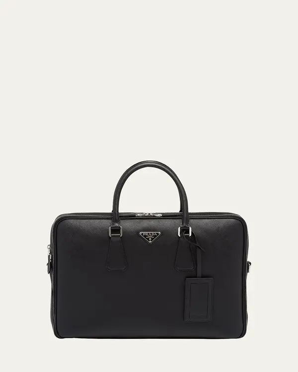 Prada Saffiano Leather Briefcase - Nero