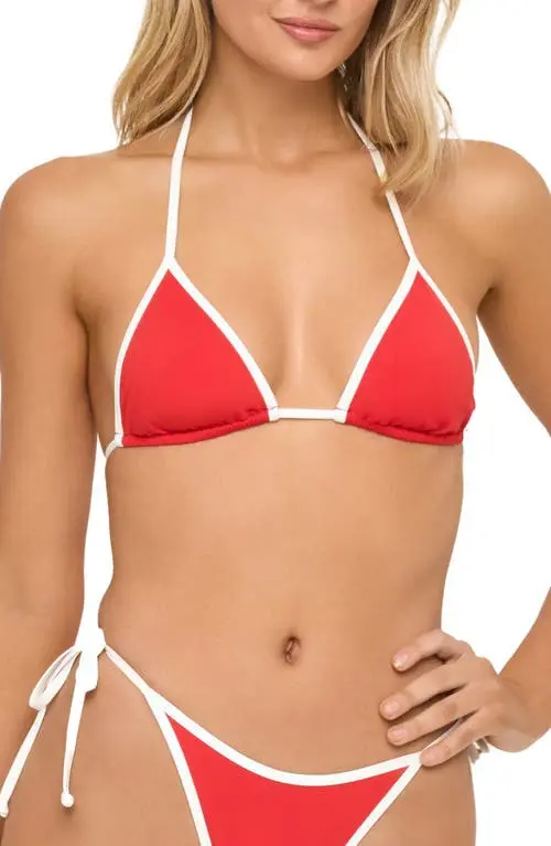L*Space Triangle Bikini Top - Flame/ Cream