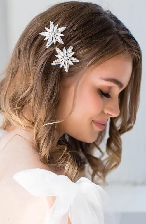 Brides & Hairpins Sena Set Of 2 Hair Clips - Silver
