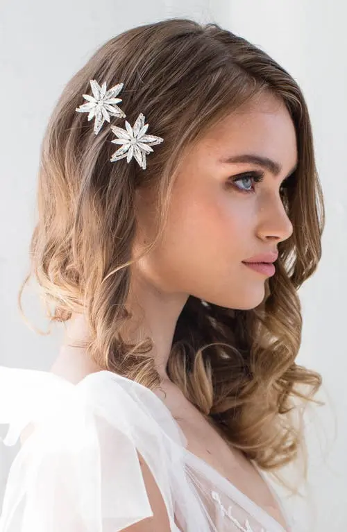 Brides & Hairpins Sena Set Of 2 Hair Clips - Silver