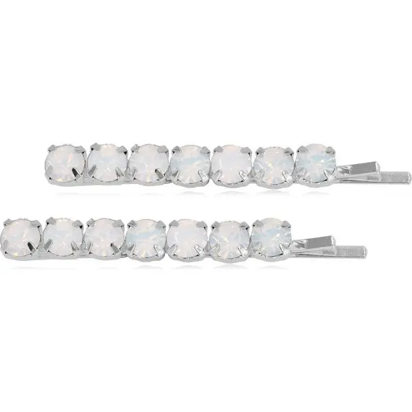 Brides & Hairpins Ayla Opal Hair Clips Set - Silver